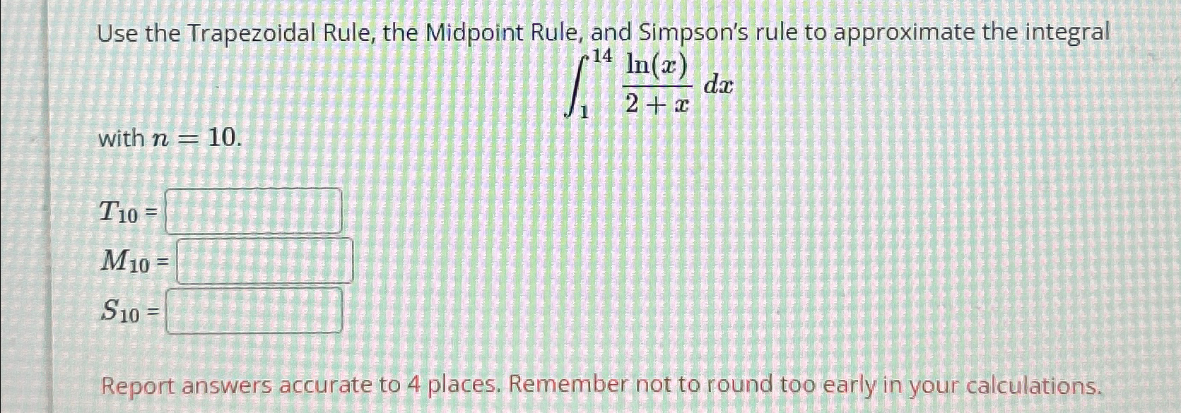 Solved Use the Trapezoidal Rule, the Midpoint Rule, and | Chegg.com