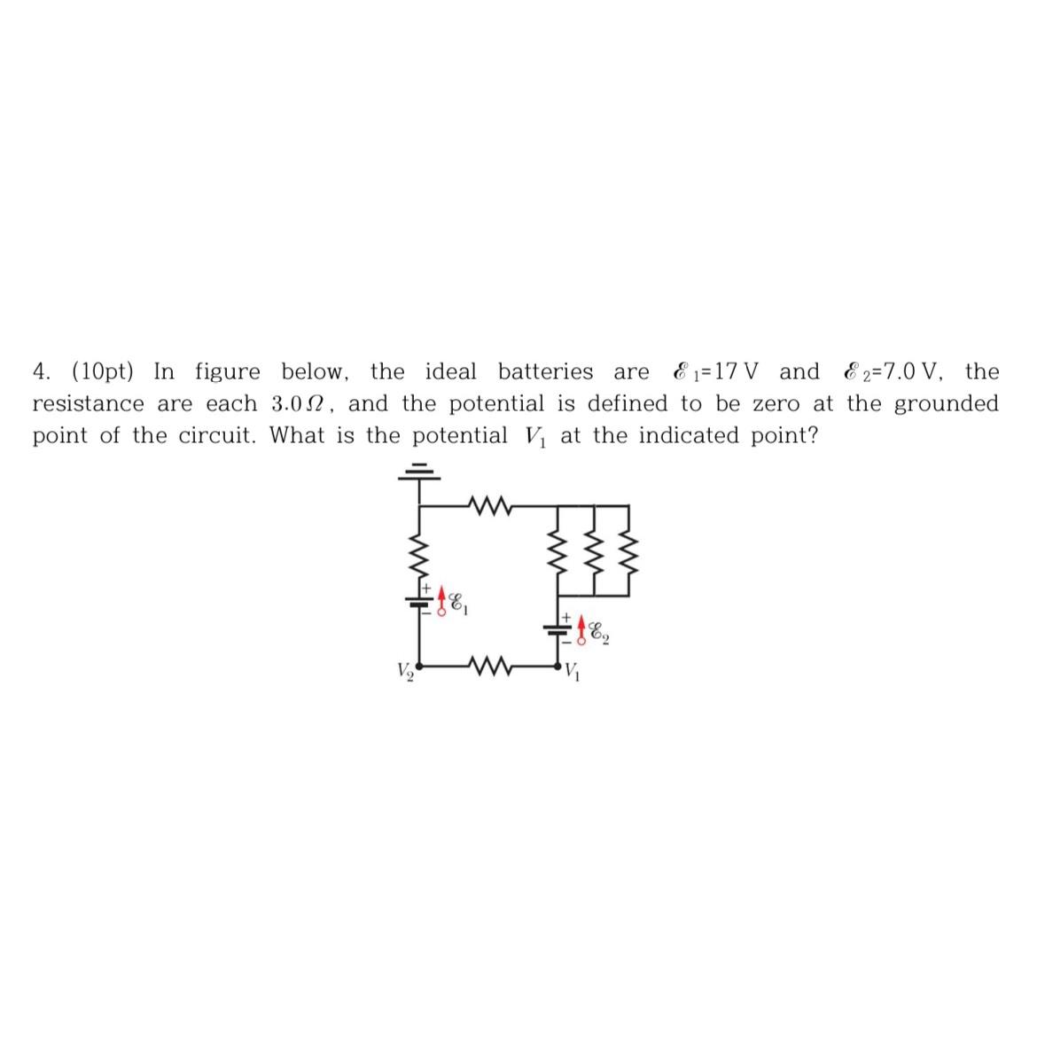 Solved In figure below, the ideal batteries are E1=17V ﻿and | Chegg.com