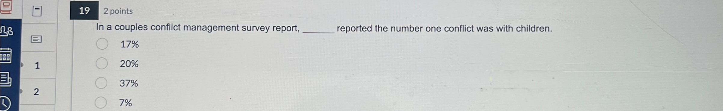 Solved 192 ﻿pointsIn a couples conflict management survey | Chegg.com