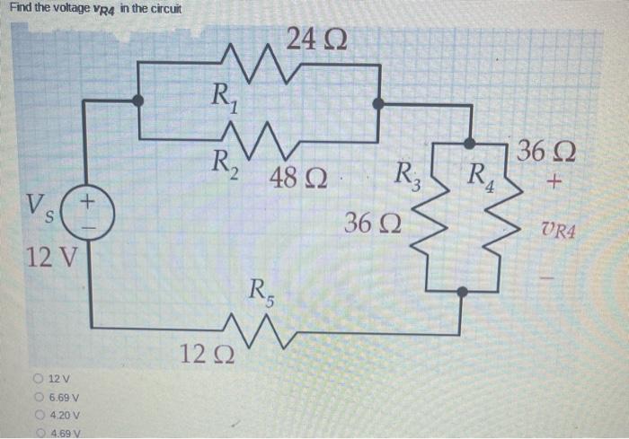 Solved Find the voltage VR4 in the circuit | Chegg.com
