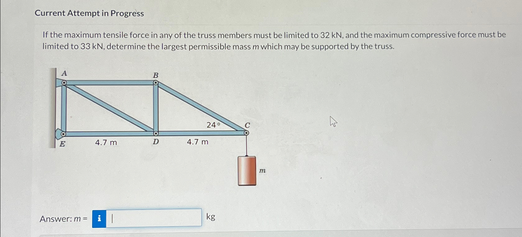 Solved Current Attempt in ProgressIf the maximum tensile | Chegg.com
