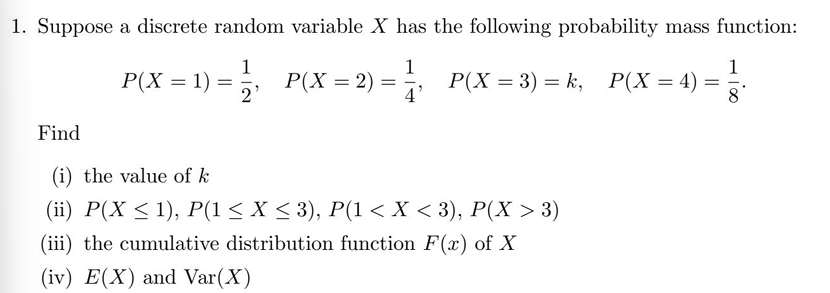 Solved s a discrete random variable x ﻿has the following | Chegg.com