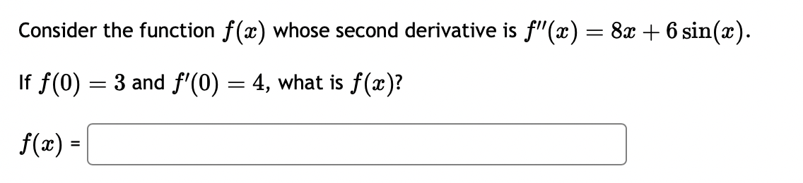 Solved Consider the function f(x) ﻿whose second derivative | Chegg.com