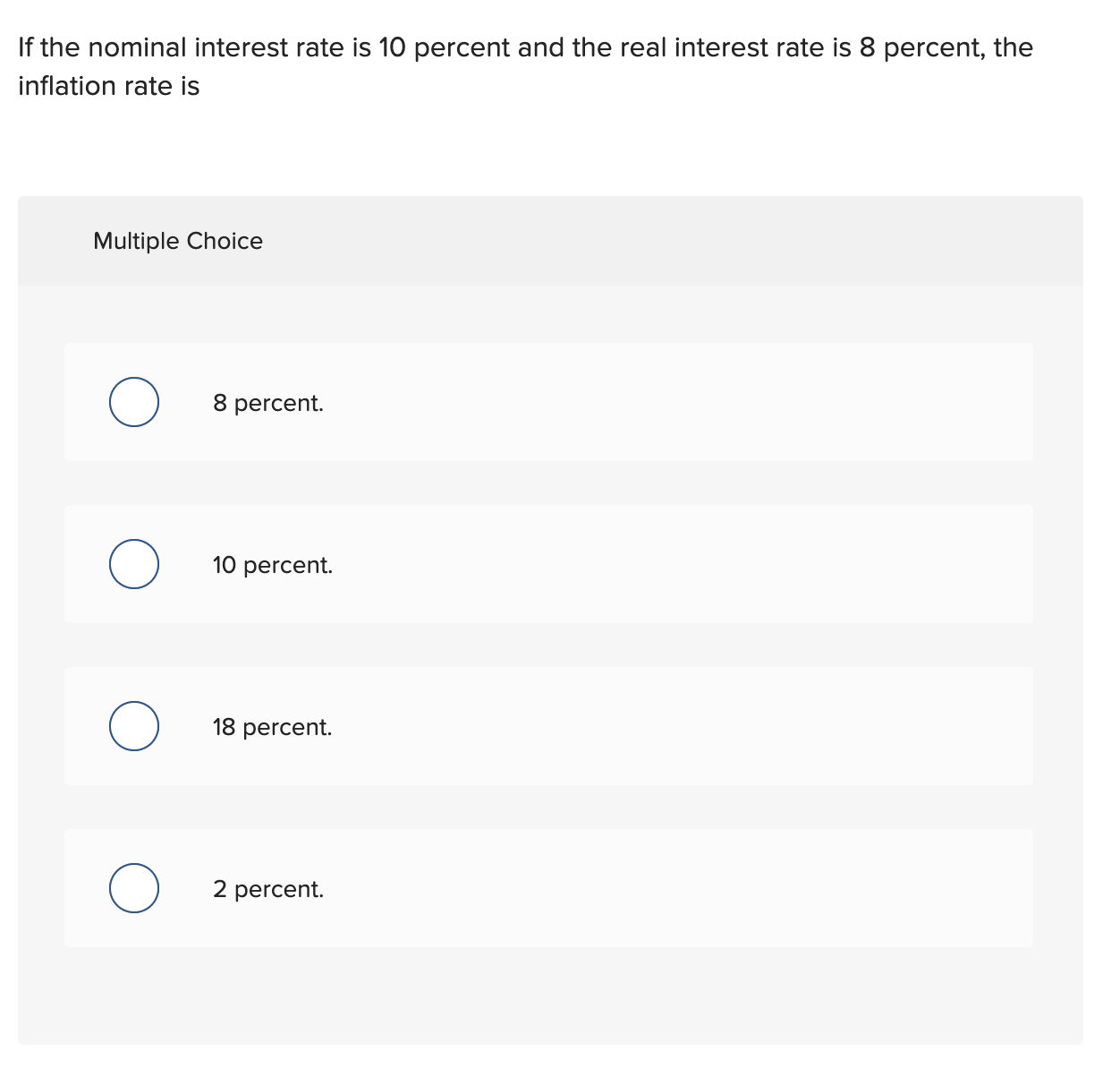 Solved If the nominal interest rate is 10 ﻿percent and the | Chegg.com