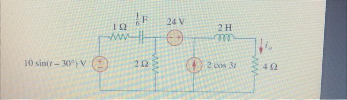 Solved use the theorem of superposition to find io | Chegg.com