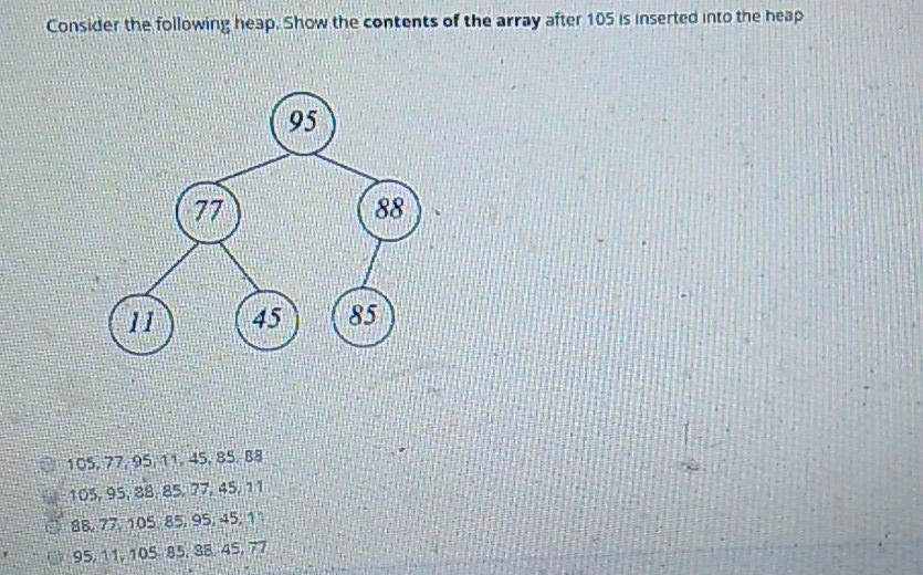Solved Consider a heap below. What is an array | Chegg.com