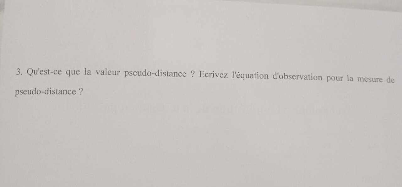 Solved Qu'est-ce que la valeur pseudo-distance ? ﻿Ecrivez | Chegg.com