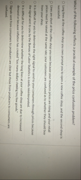 Solved Which of the following reflects a practical example | Chegg.com