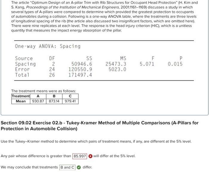 Solved The article "Optimum Design of an A-pillar Trim with | Chegg.com