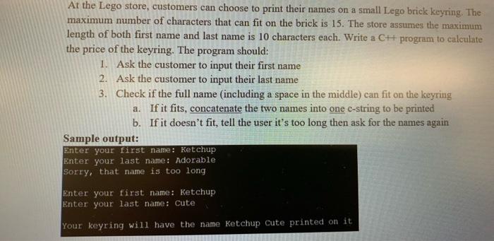Solved At the Lego store, customers can choose to print | Chegg.com