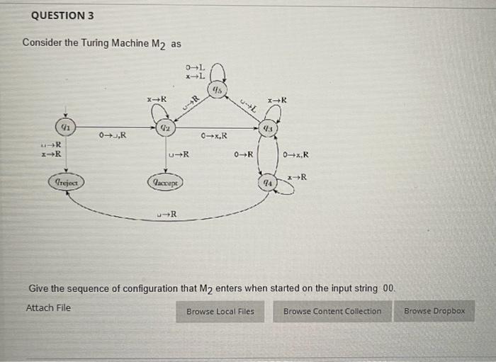 Solved Consider the Turing Machine M2 as Give the sequence | Chegg.com