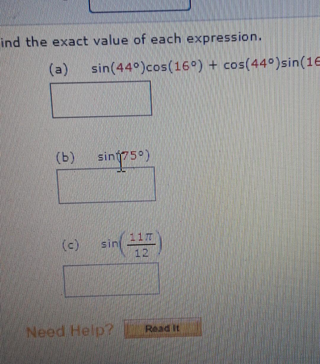 Solved ind the exact value of each expression. (a) sin(440) | Chegg.com