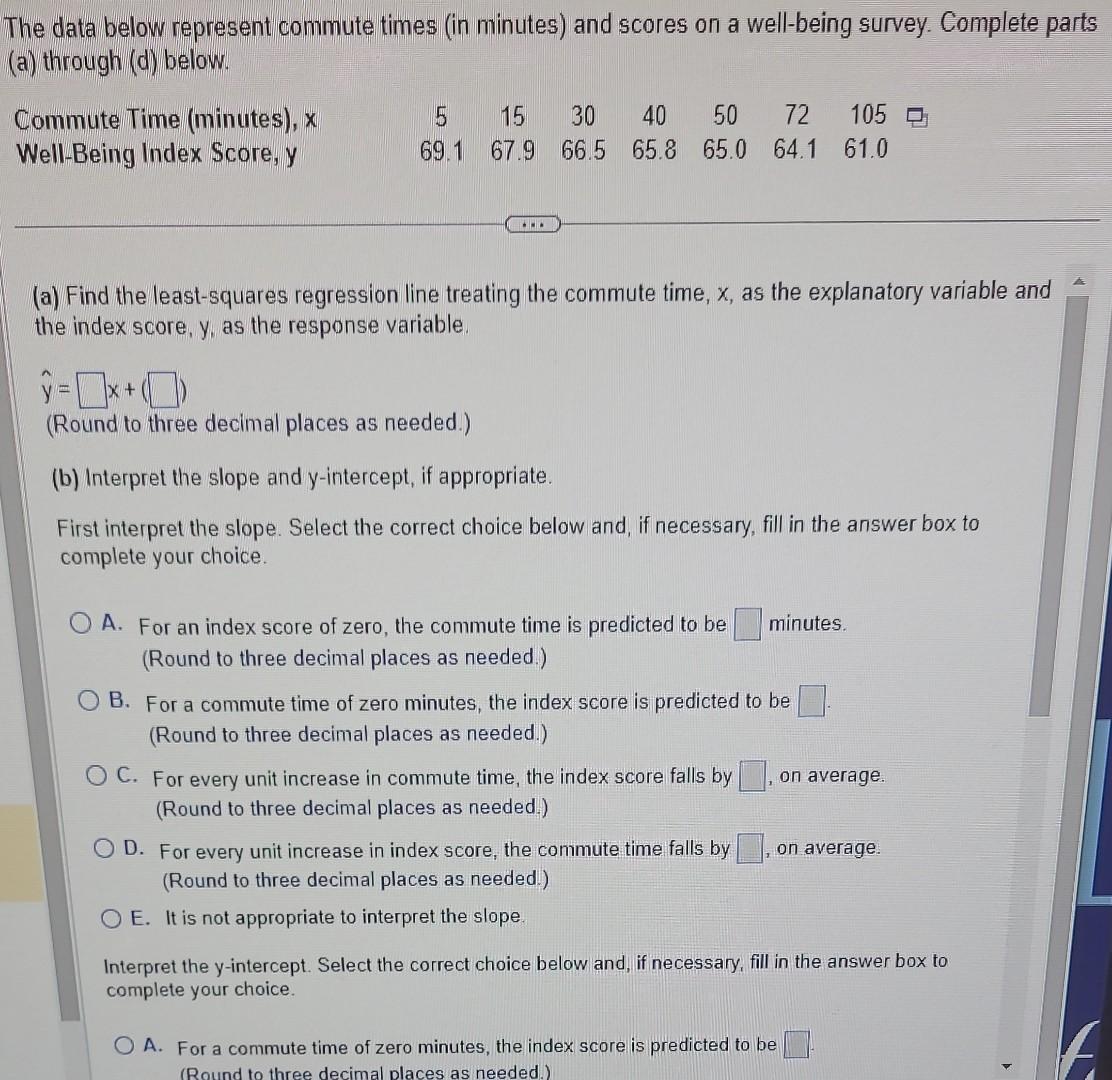 Solved The data below represent commute times (in minutes) | Chegg.com