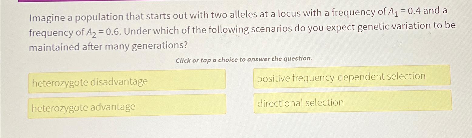 Solved Imagine a population that starts out with two alleles | Chegg.com