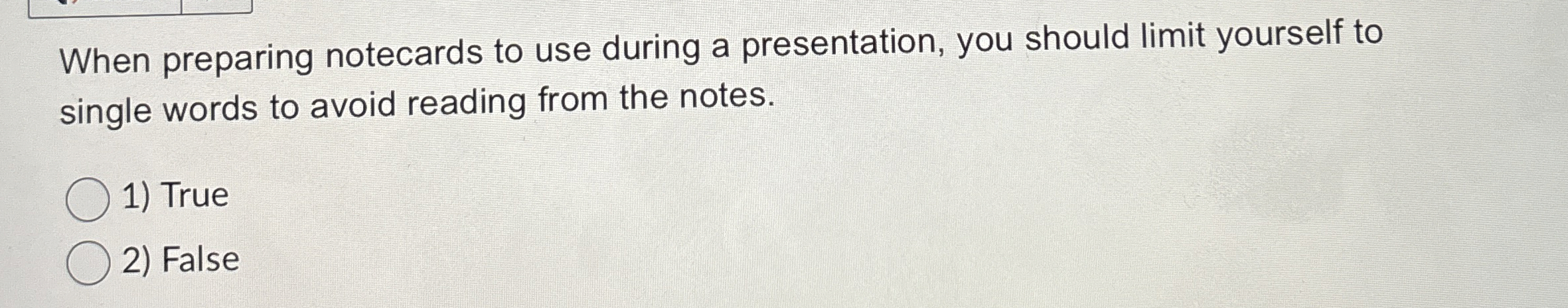 Solved When preparing notecards to use during a | Chegg.com