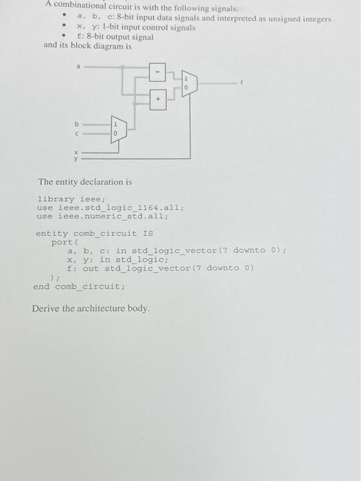Solved A combinational circuit is with the following | Chegg.com
