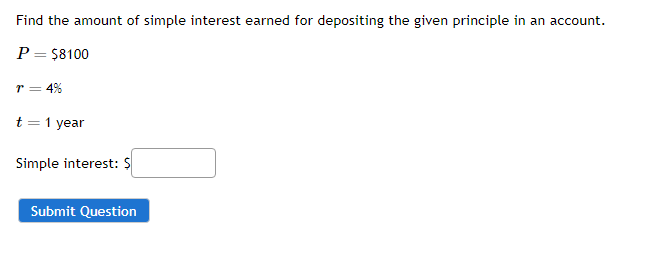 Solved Find the amount of simple interest earned for | Chegg.com