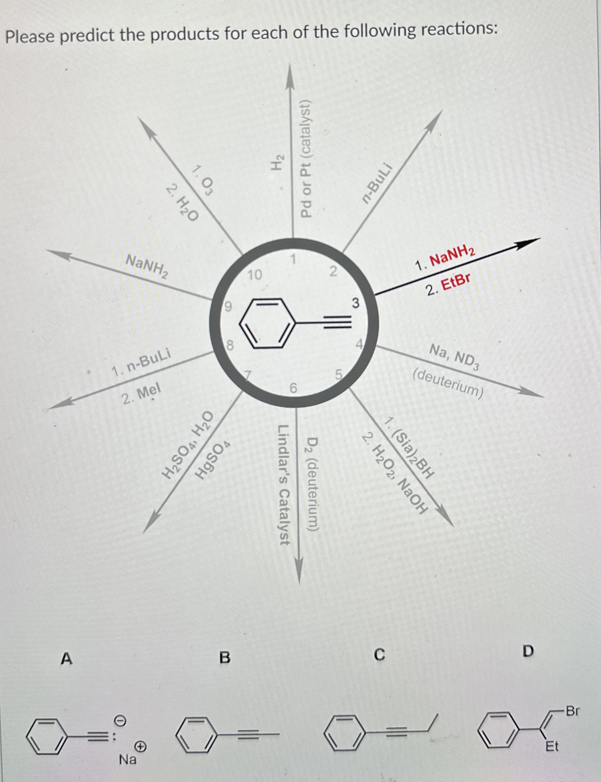 Solved Please predict the products for each of the following | Chegg.com