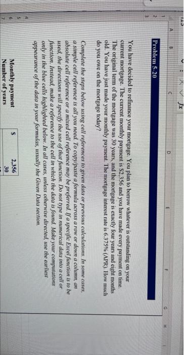 Solved Excel Problems- please use excel to help solve the | Chegg.com