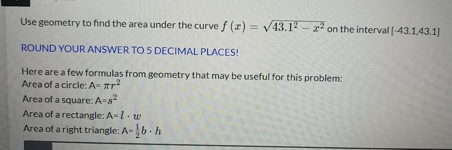Solved Use geometry to find the area under the curve f (x) = | Chegg.com