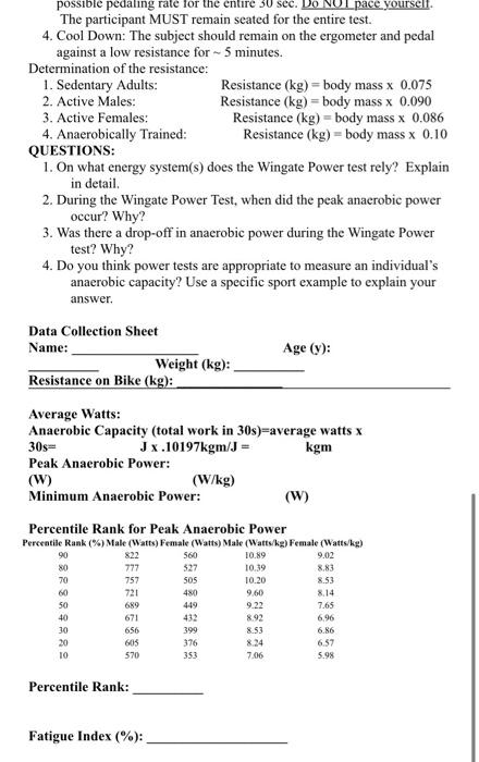 Solved Accurate assessment of anaerobic power is important | Chegg.com