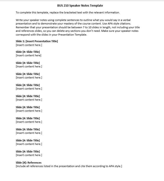 Solved BUS 210 ﻿Project One Guidelines and | Chegg.com