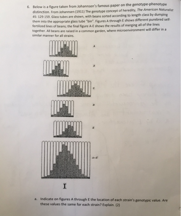 6. Below is a figure taken from Johannsen's famous | Chegg.com