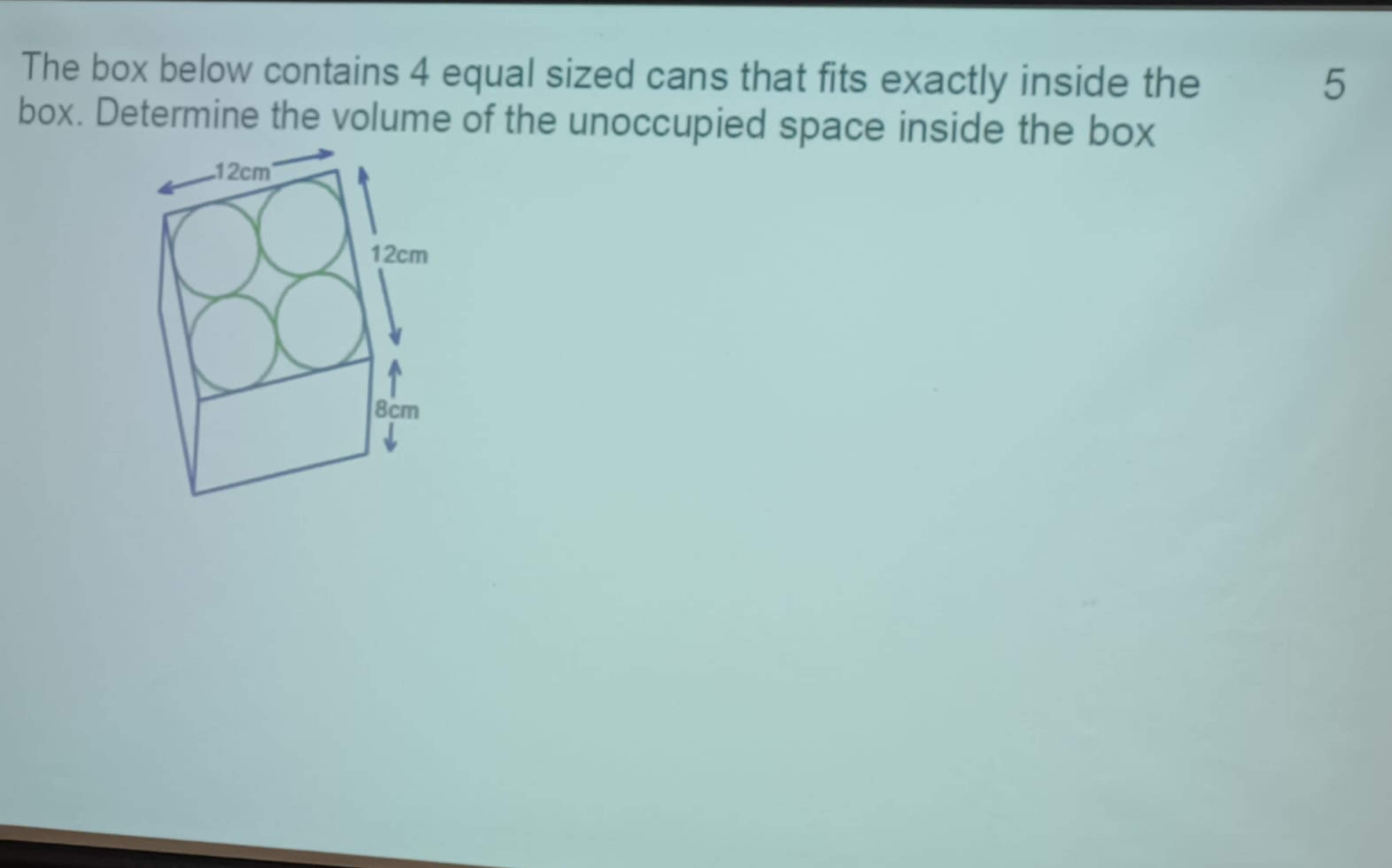 Solved The box below contains 4 ﻿equal sized cans that fits | Chegg.com