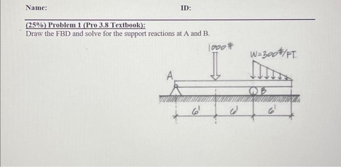 Solved Name: ID: (25%) Problem 1 (Pro 3.8 Textbook): Draw | Chegg.com