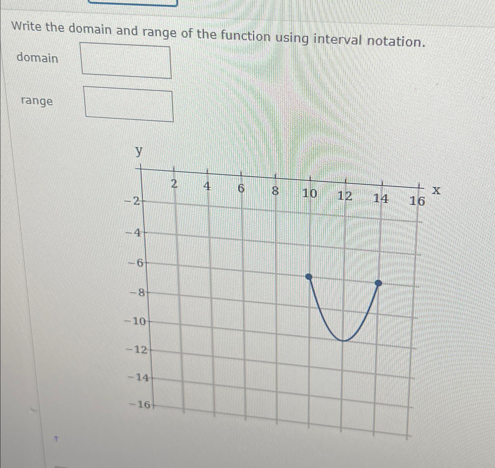 Solved Write The Domain And Range Of The Function Using 5816