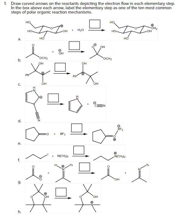 Solved 1. Draw curved arrows on the reactants depicting the | Chegg.com