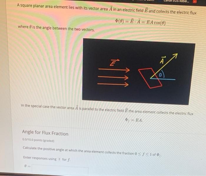 Solved A square planar area element lies with its vector | Chegg.com