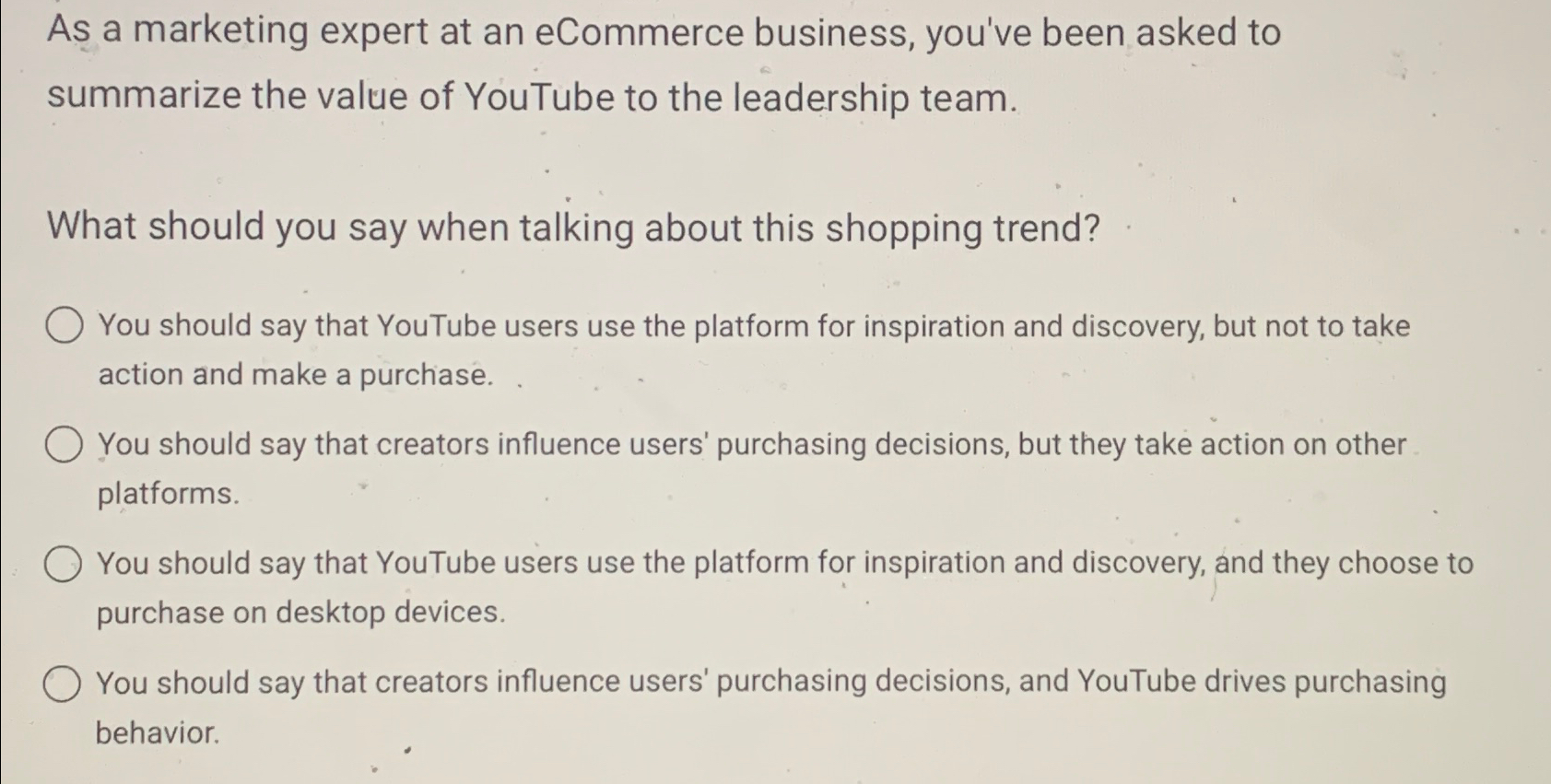 Solved As a marketing expert at an eCommerce business, | Chegg.com