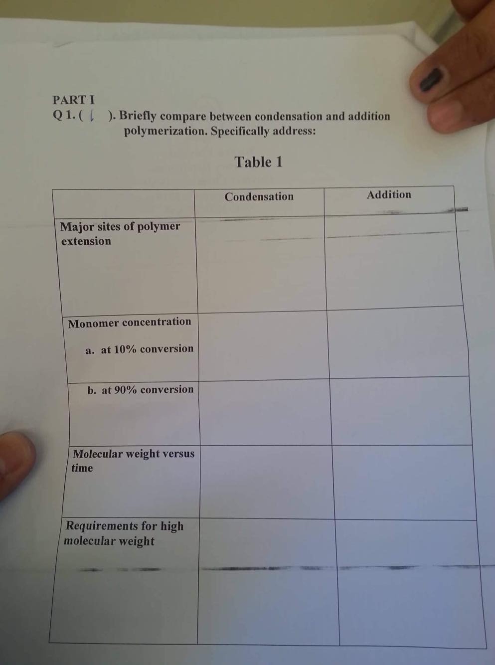 Solved PART IQ 1. ( / ). ﻿Briefly compare between | Chegg.com