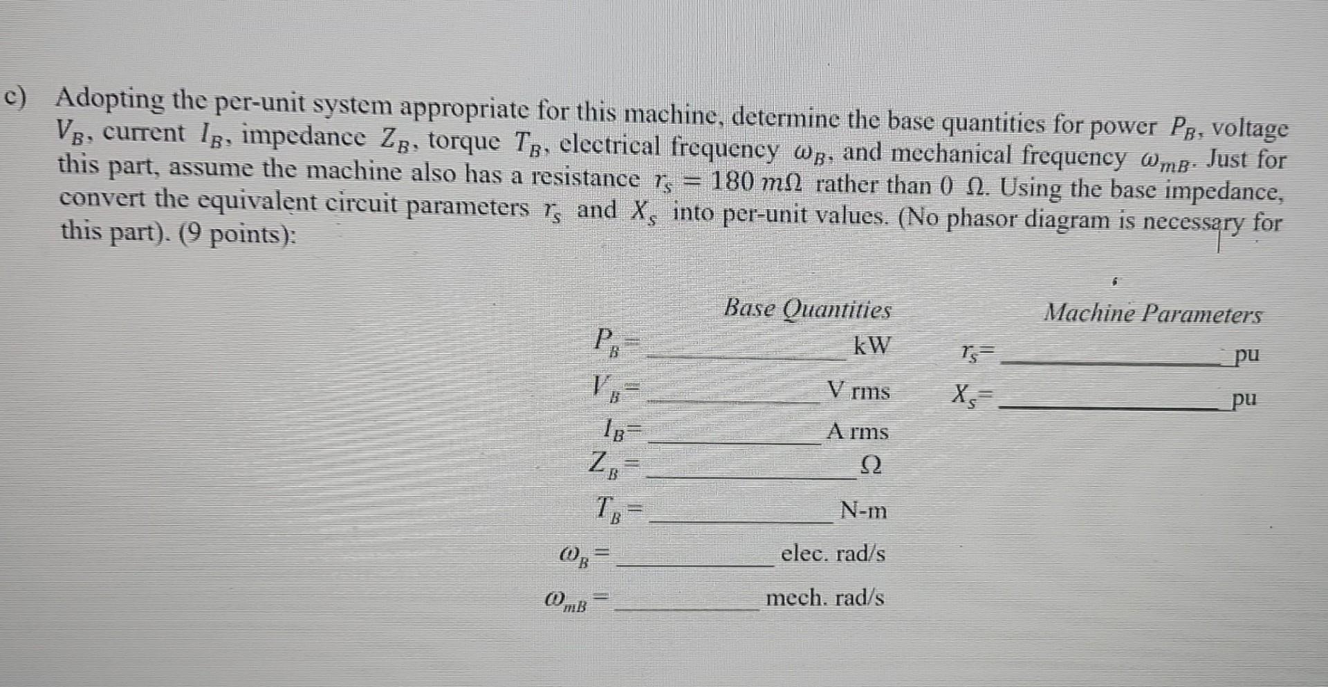 Solved Line Frequency Synchronous Machine Operation Assume | Chegg.com