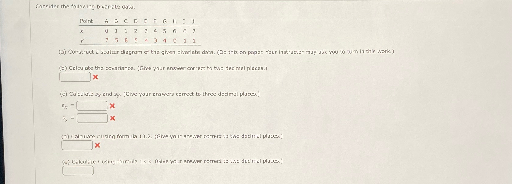 Consider the following bivariate | Chegg.com