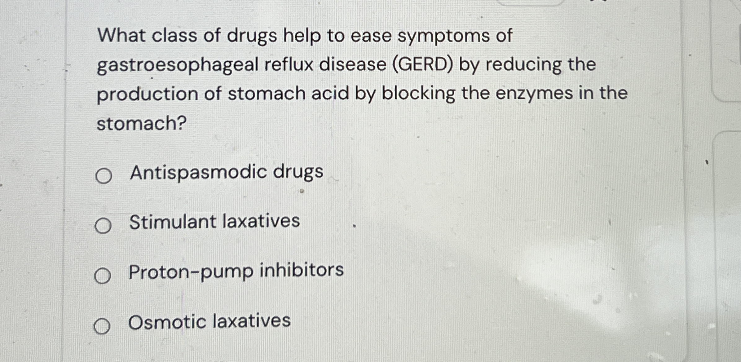 Solved What class of drugs help to ease symptoms | Chegg.com