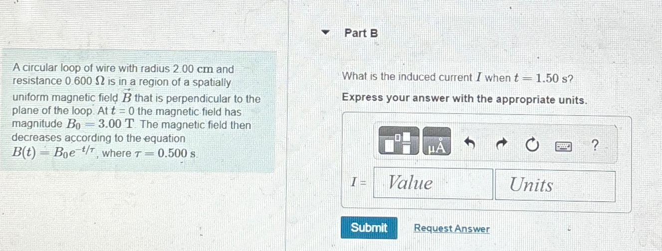 Solved A circular loop of wire with radius 2.00cm ﻿and | Chegg.com