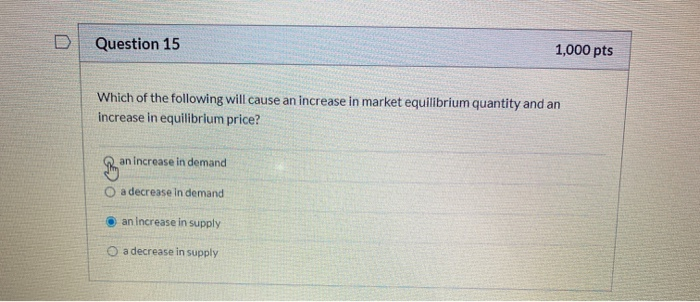Solved Question 15 1,000 pts Which of the following will | Chegg.com