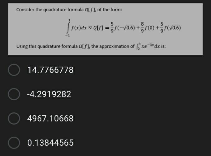 Solved Consider the quadrature formula Offi, of the form: | | Chegg.com