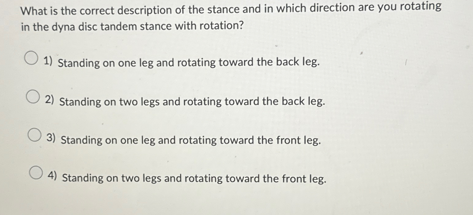 Solved What is the correct description of the stance and in | Chegg.com