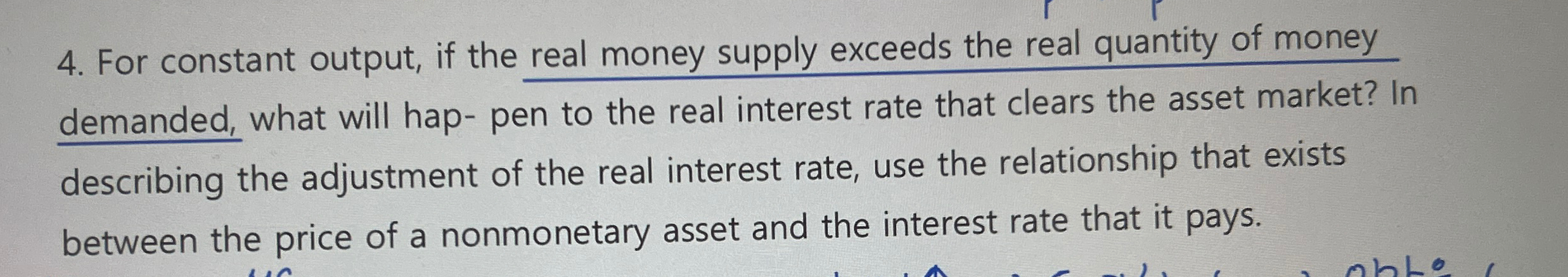 Solved For constant output, if the real money supply exceeds | Chegg.com