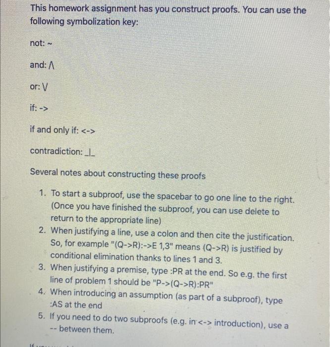 This homework assignment has you construct proofs. | Chegg.com