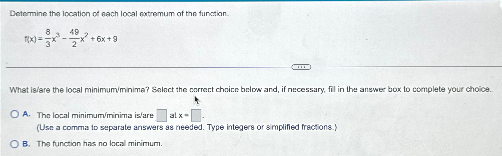 Solved Determine the location of each local extremum of the | Chegg.com