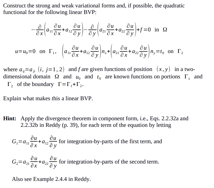 Solved Construct the strong and weak variational forms and, | Chegg.com