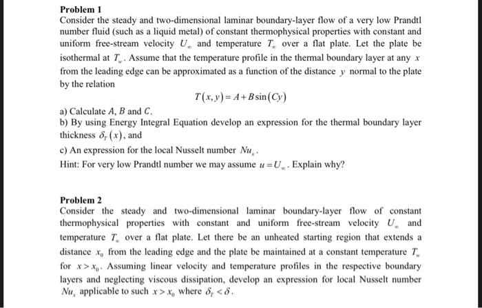 Solved Problem 1 Consider the steady and two-dimensional | Chegg.com