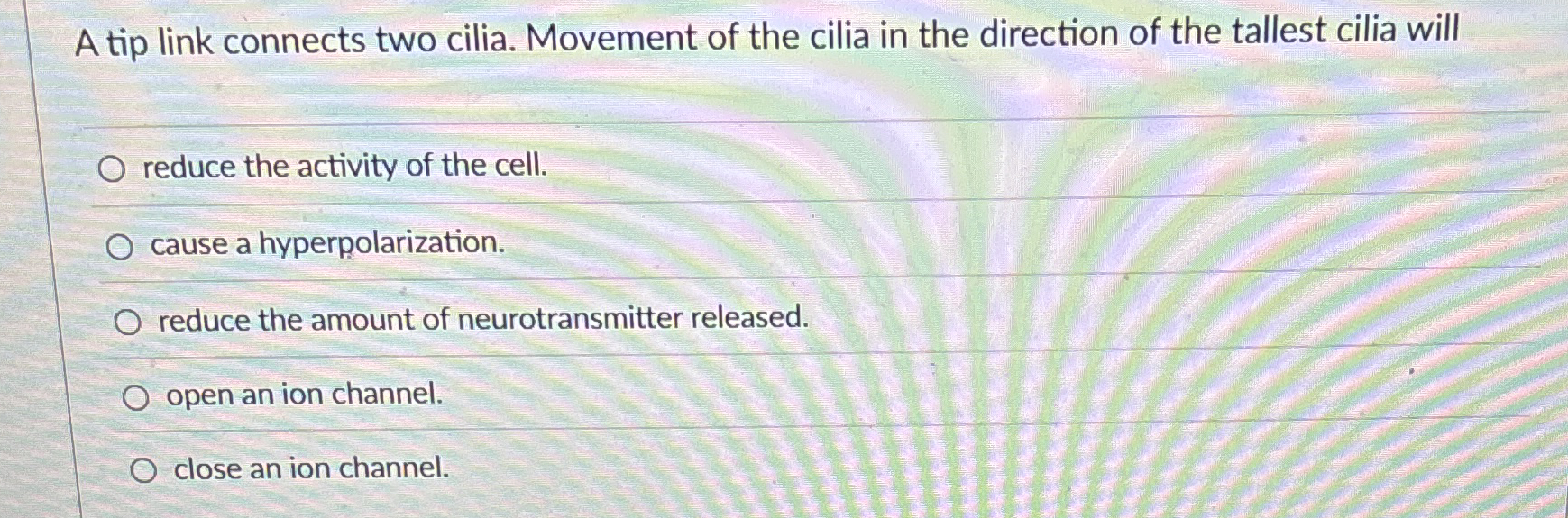 Solved A tip link connects two cilia. Movement of the cilia | Chegg.com