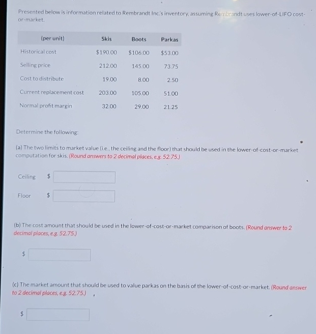 Solved Presented below is information related to Rembrandt | Chegg.com