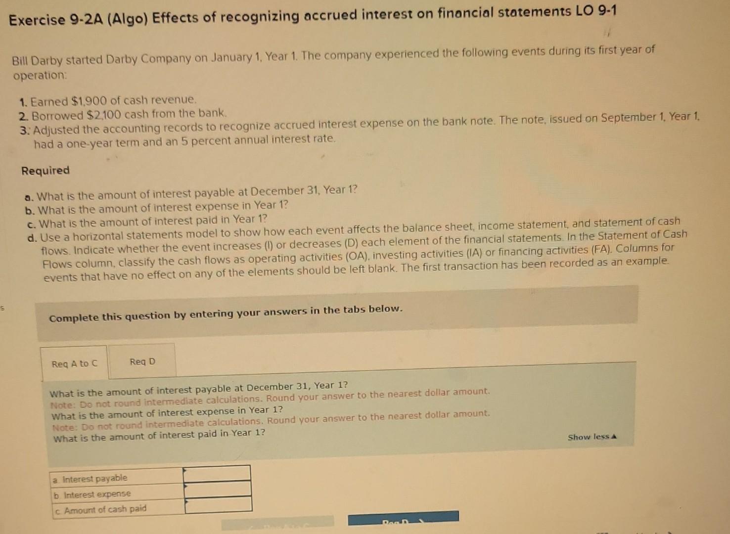 Solved Exercise 9-2A (Algo) Effects of recognizing accrued | Chegg.com