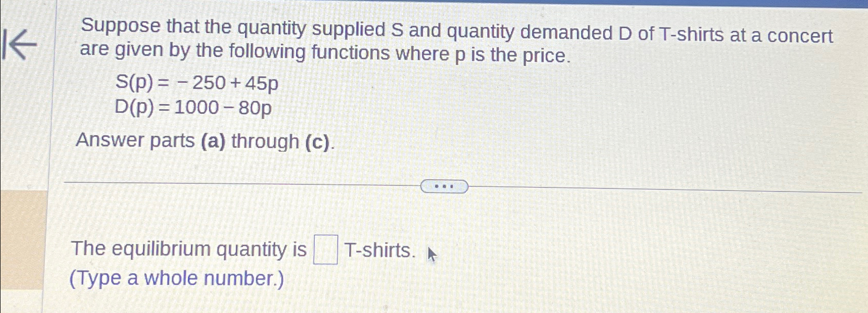 Solved Suppose that the quantity supplied S ﻿and quantity | Chegg.com